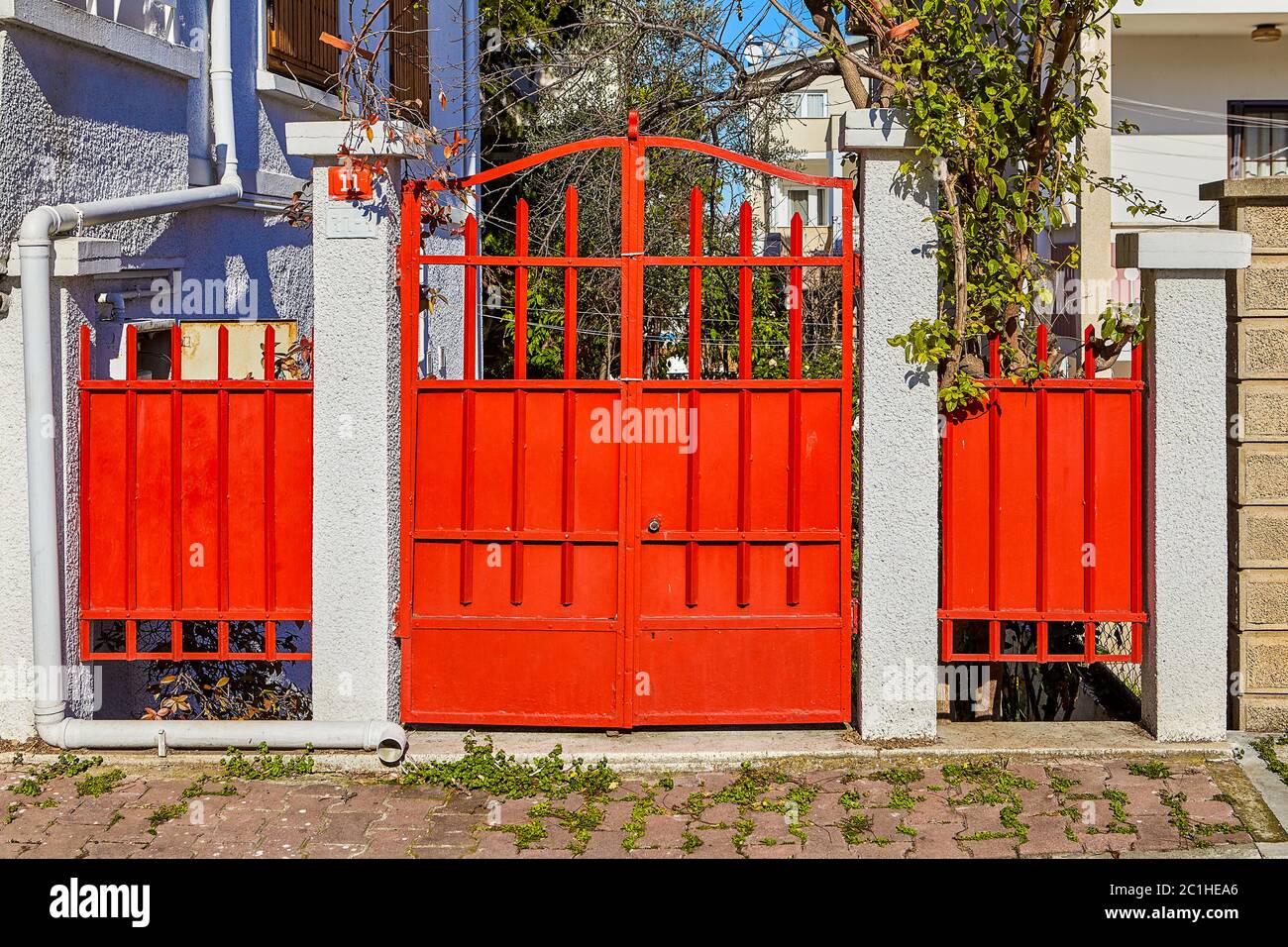 Entrance gate of a villa hi-res stock photography and images - Alamy