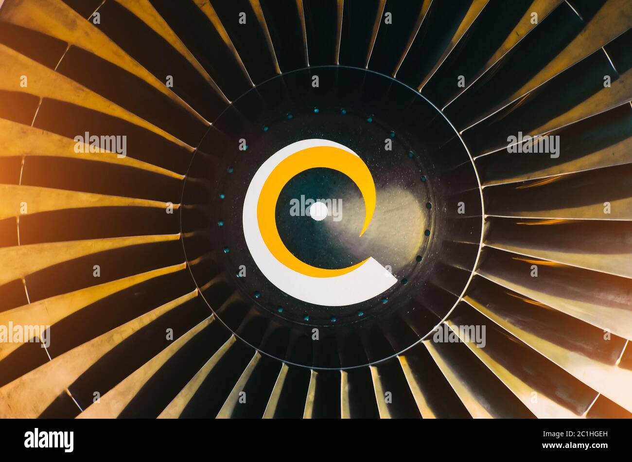Aircraft engine close up a blades spiral Stock Photo - Alamy