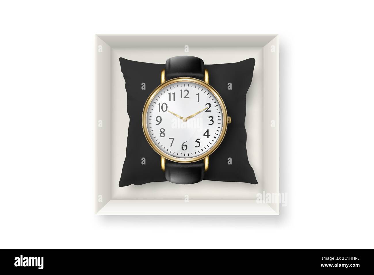 3d Vector Realistic Golden Classic Vintage Unisex Wrist Watch in Paper ...