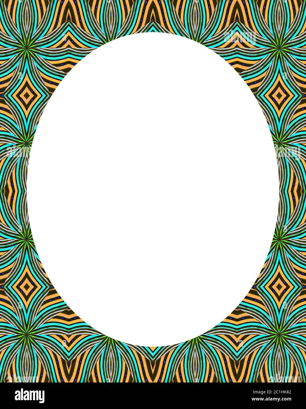 Circle Frame Background with Decorated Borders Stock Photo - Alamy