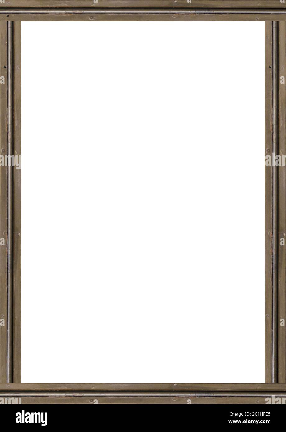 White Portrait Frame With Iron Borders Stock Photo - Alamy