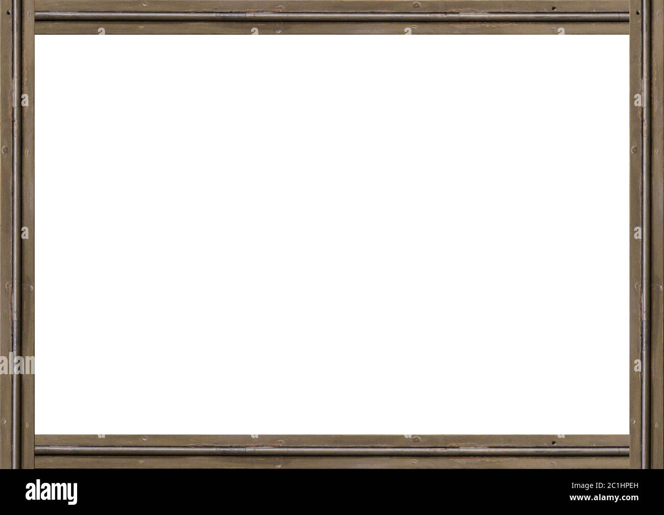 White Landscape Frame With Iron Borders Stock Photo - Alamy