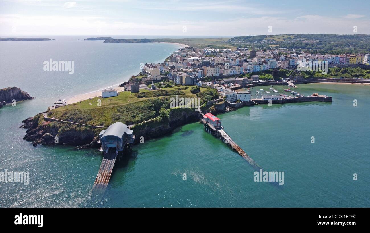Aerial view of Tenby Pembrokeshire Wales UK Stock Photo - Alamy
