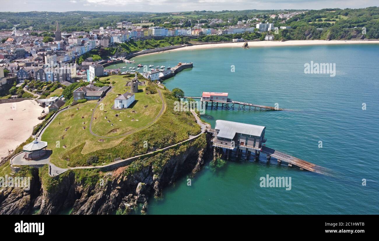 Aerial view of Tenby Pembrokeshire Wales UK Stock Photo - Alamy
