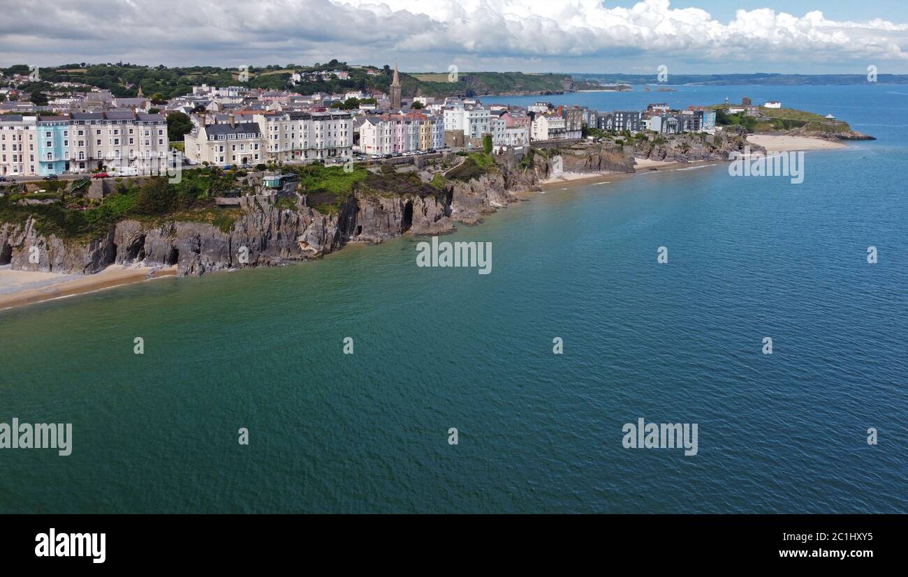 Aerial view of Tenby Pembrokeshire Wales UK Stock Photo - Alamy