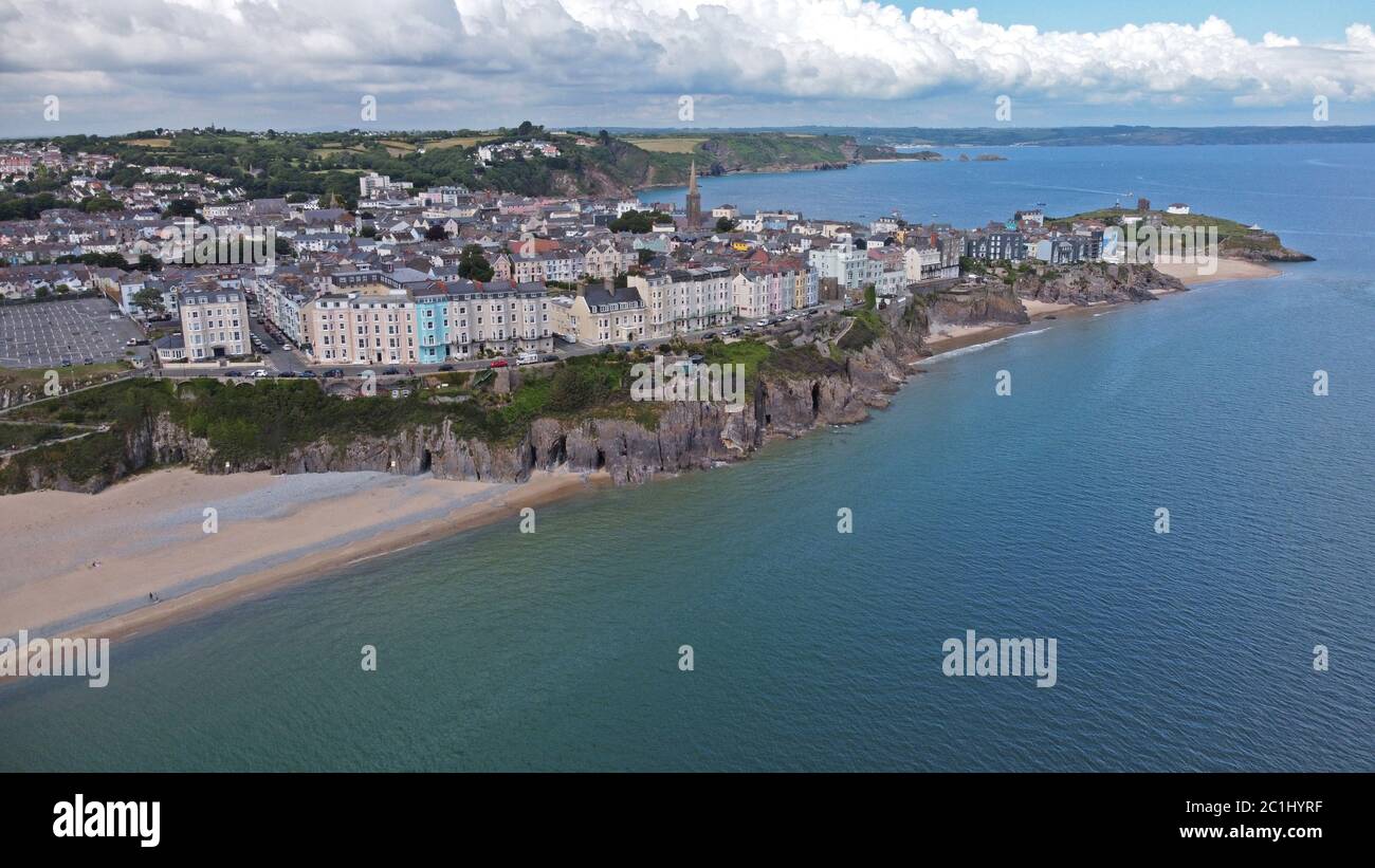 Aerial view of Tenby Pembrokeshire Wales UK Stock Photo - Alamy