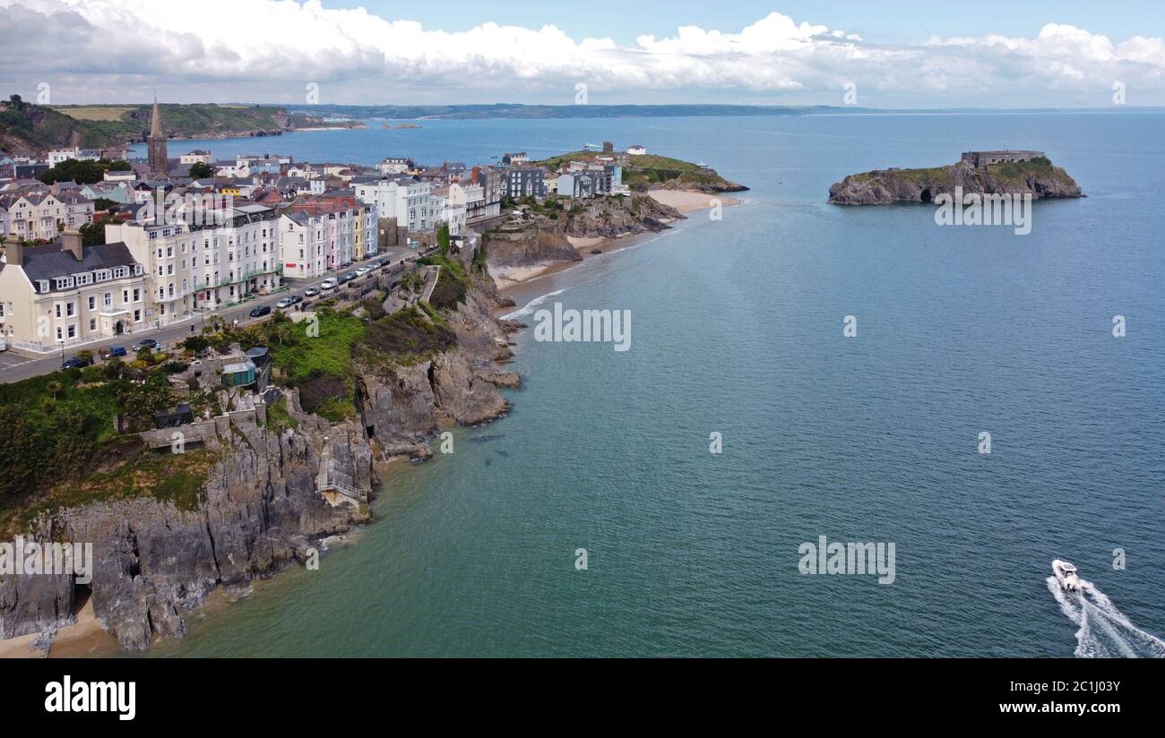 Aerial view of Tenby Pembrokeshire Wales UK Stock Photo - Alamy