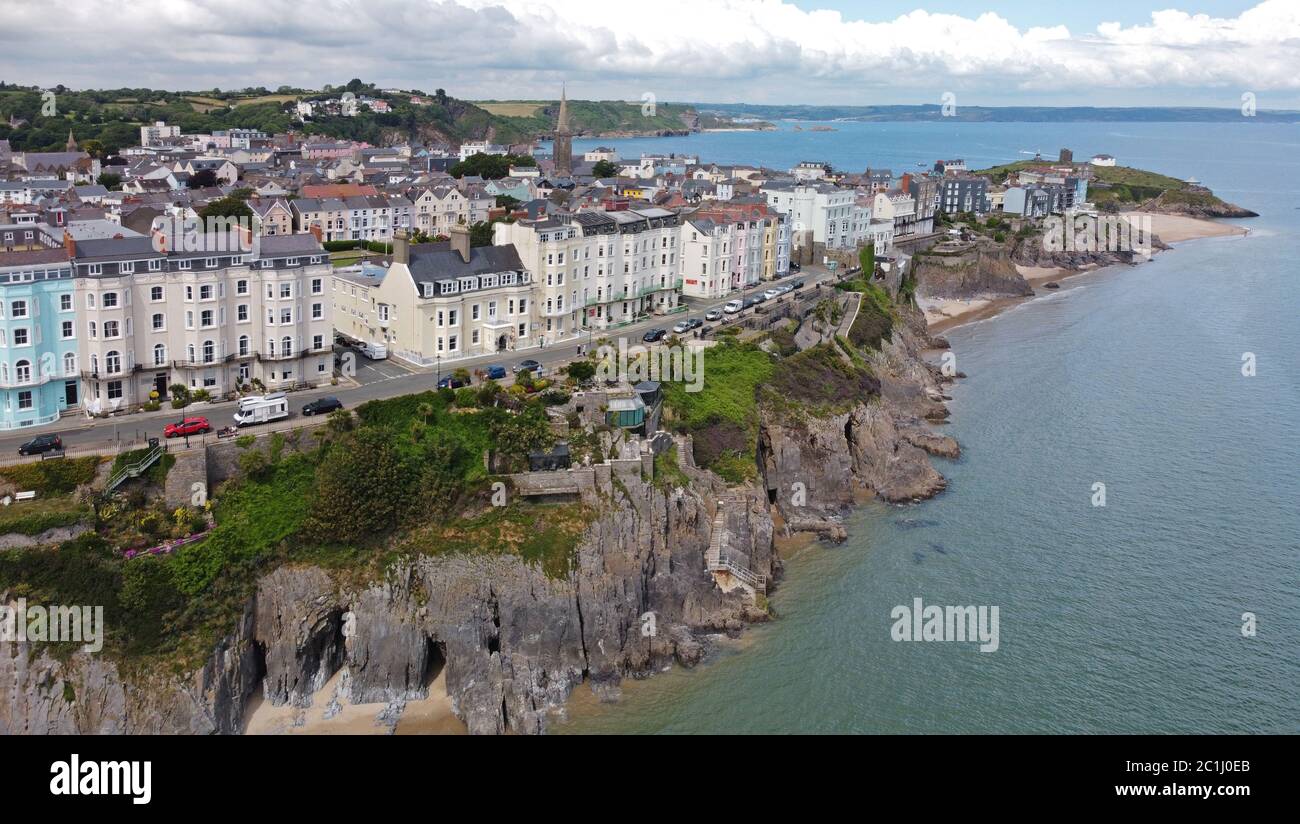 Aerial view of Tenby Pembrokeshire Wales UK Stock Photo - Alamy