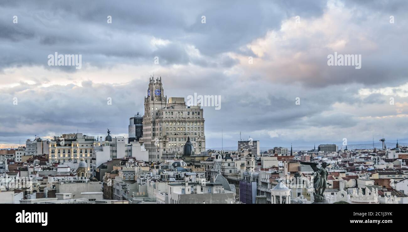 Aerial View Madrid Cityscape Stock Photo - Alamy