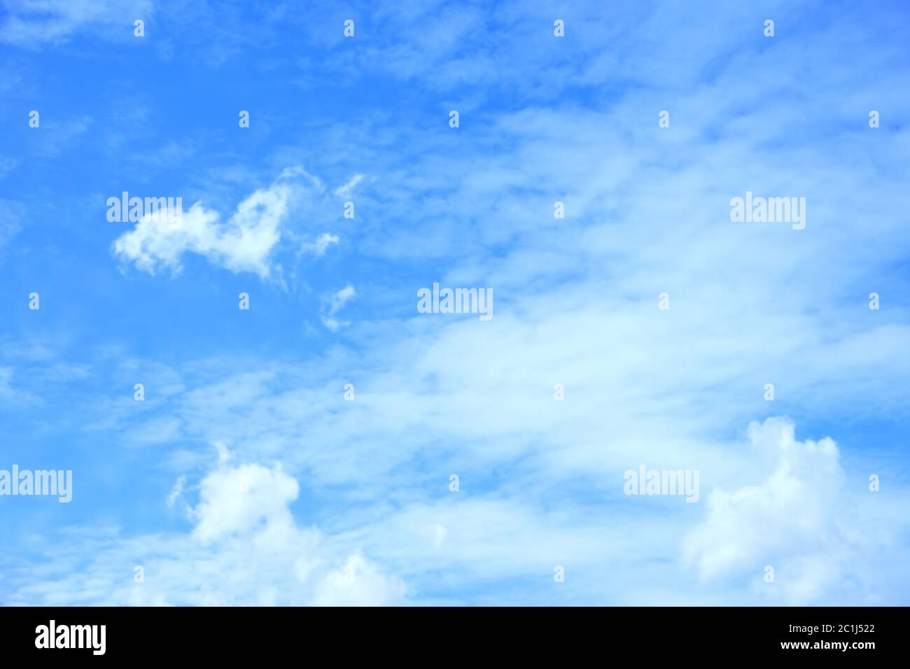 Sky landscape with beautiful gentle white clouds on the sky horizontal ...