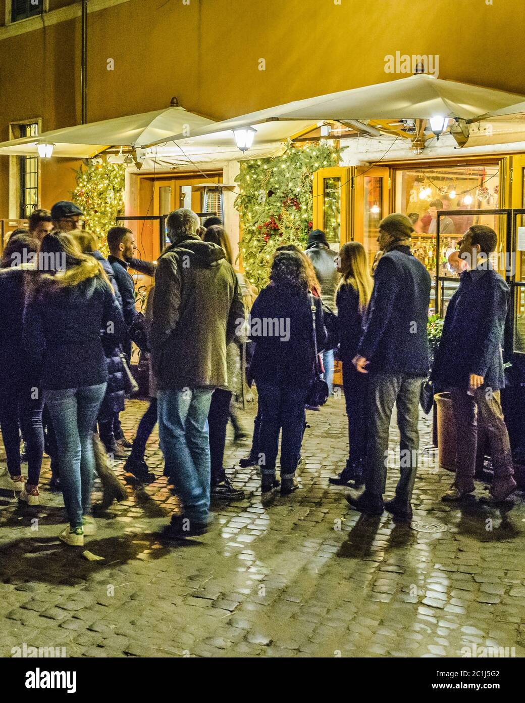 Urban Night Scene at Rome Downtown Stock Photo - Alamy