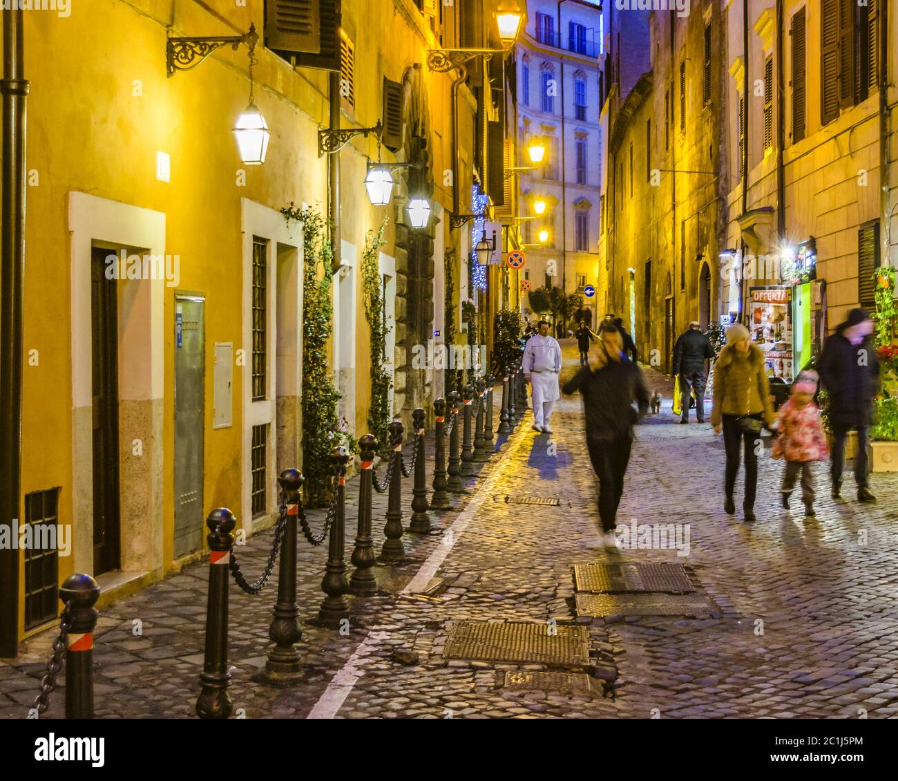 Urban Night Scene at Rome Downtown Stock Photo - Alamy
