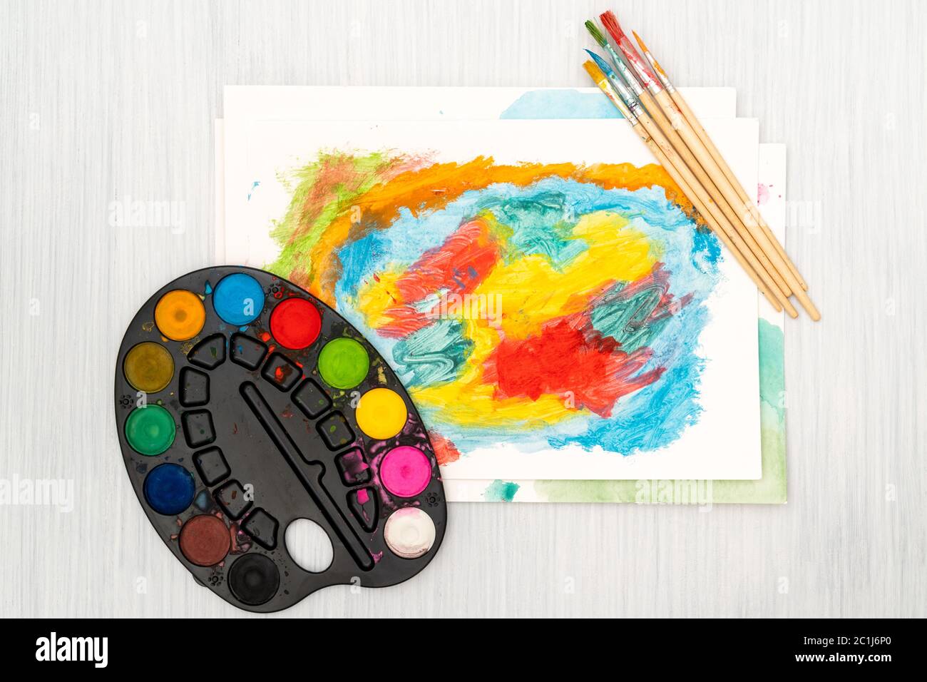 Abstract painting,top view Stock Photo - Alamy