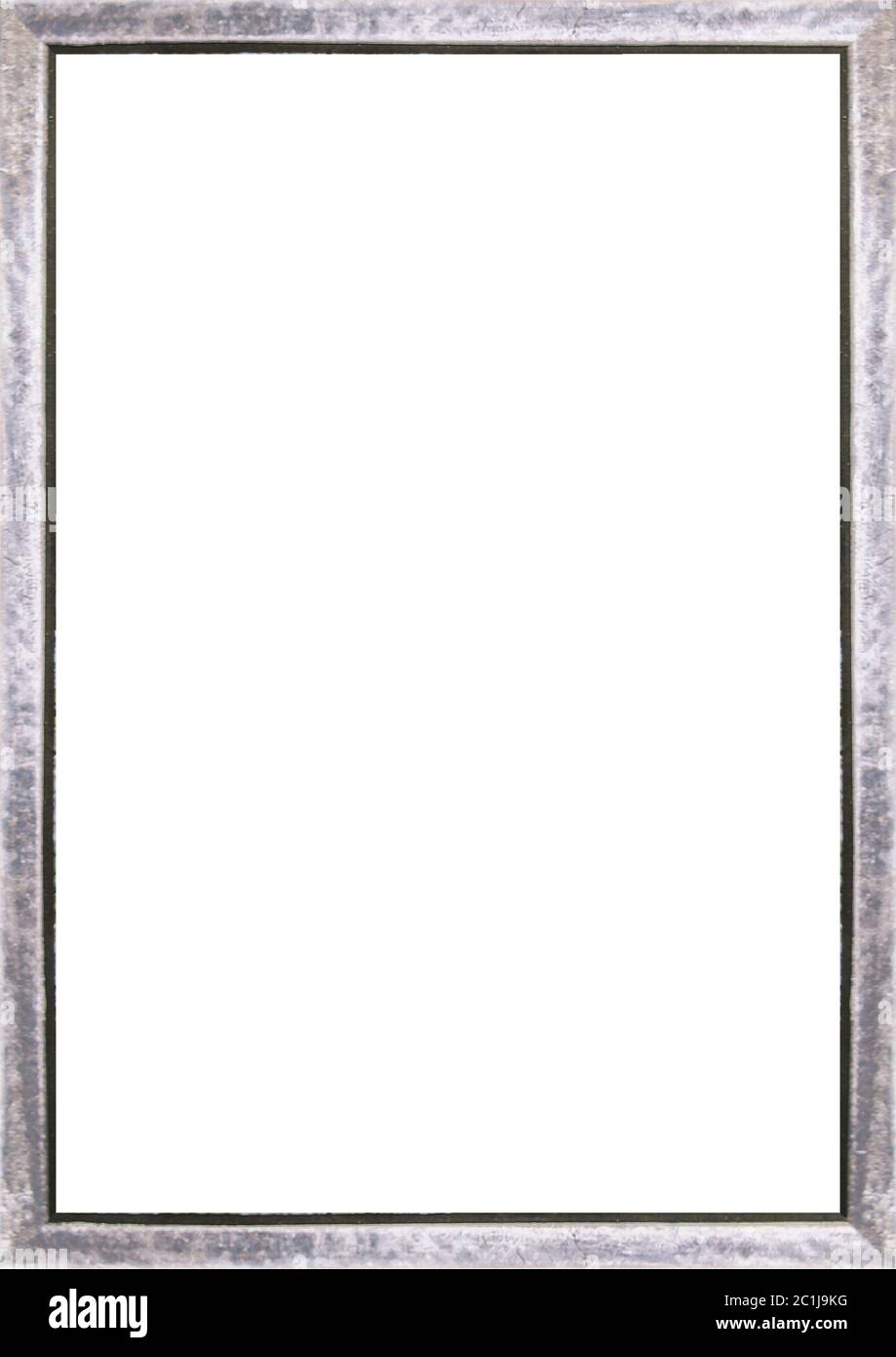 White Portrait Frame with Rustic Wooden Borders Stock Photo - Alamy