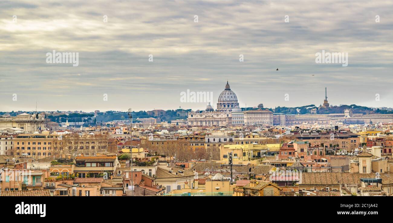 Rome Aerial View From Pincio Viewpoint Stock Photo - Alamy