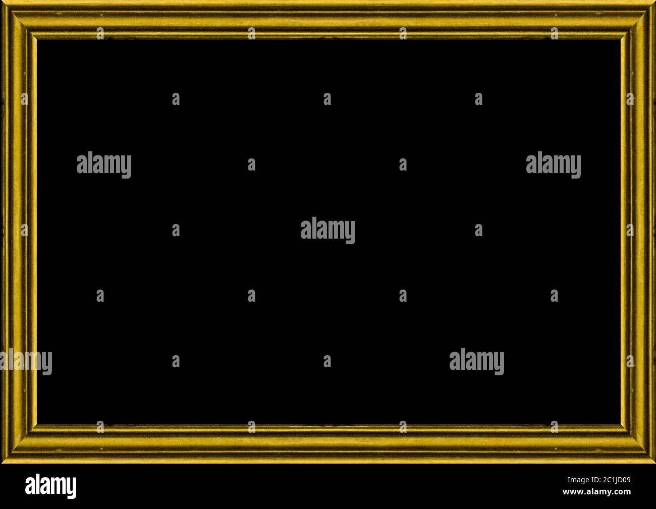 Black Landscape Frame with Golden Edges Stock Photo - Alamy