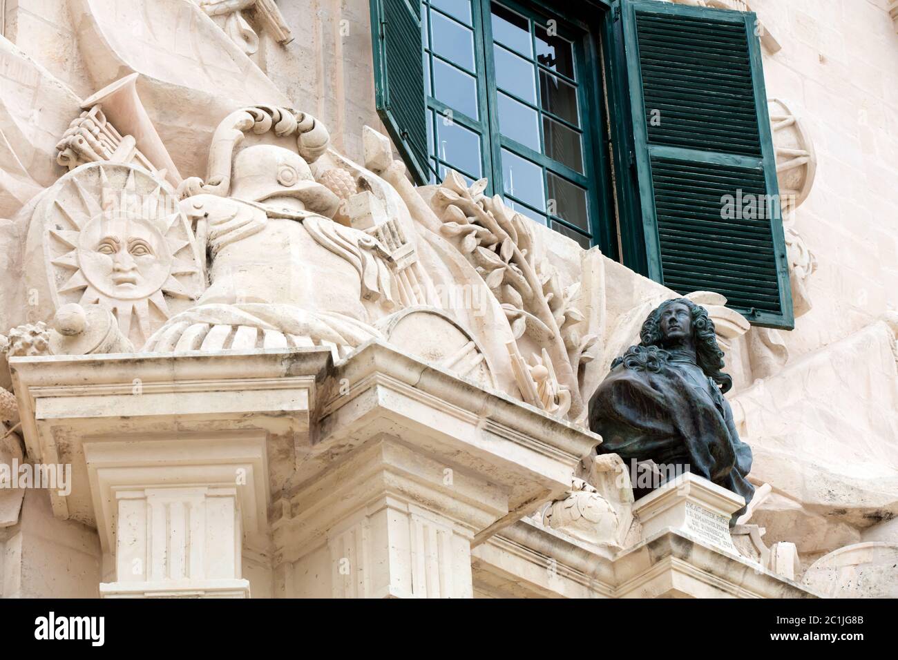 Auberge de Castille, Castile Place, Valletta, Malta showing the bronze ...
