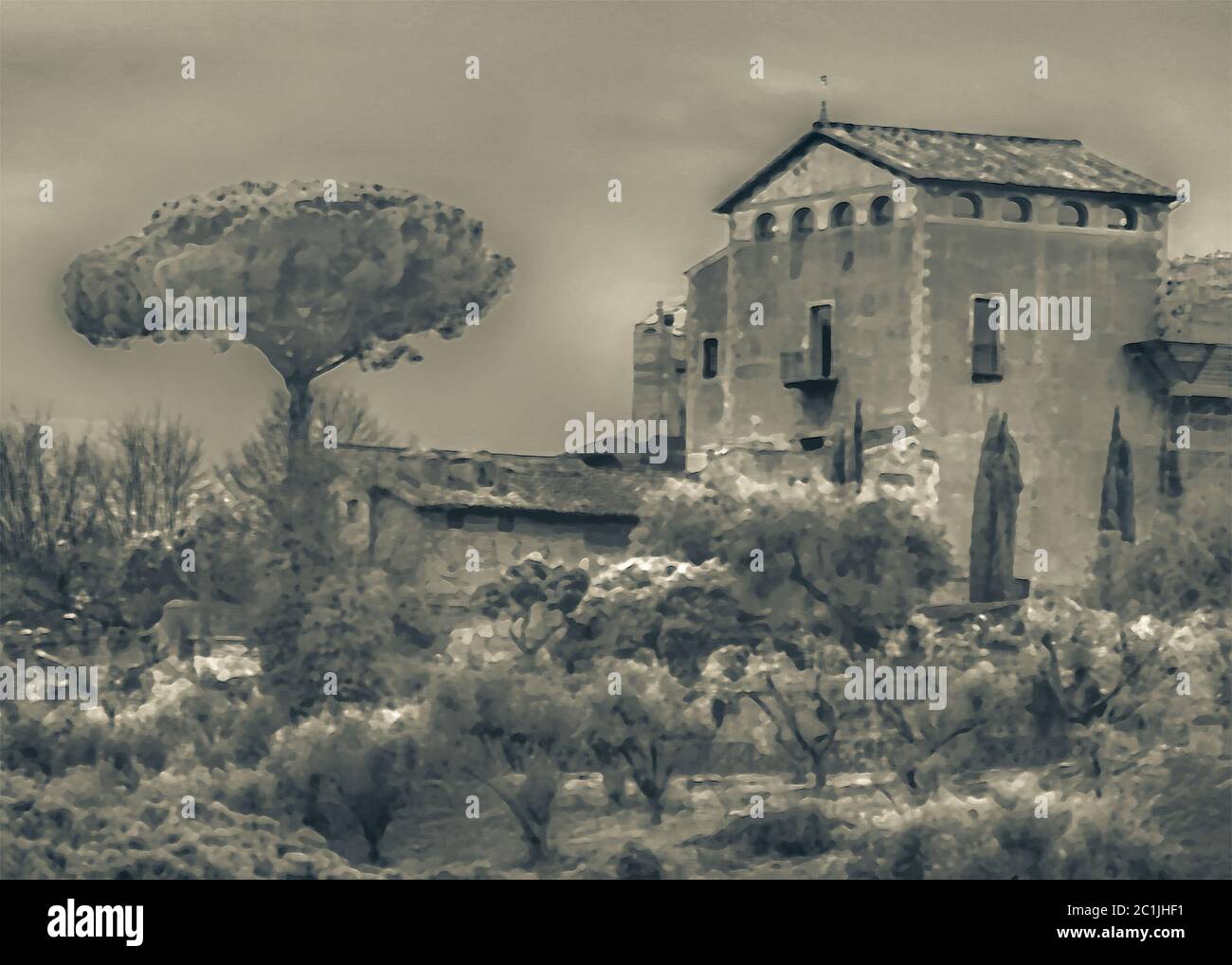 Rural Rome Scen Photo Illustration Stock Photo - Alamy