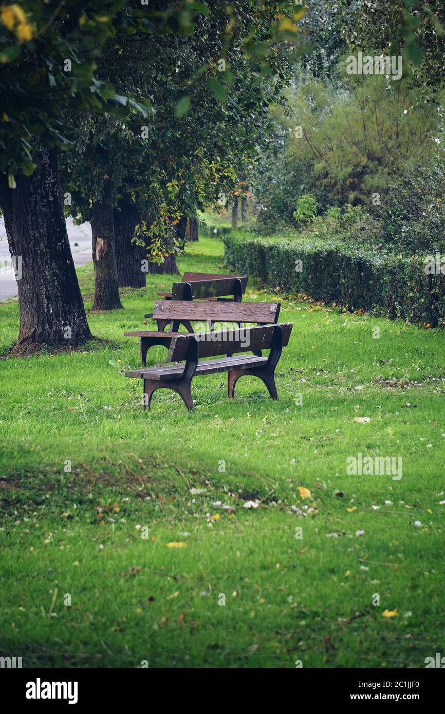 bench in the street Stock Photo - Alamy