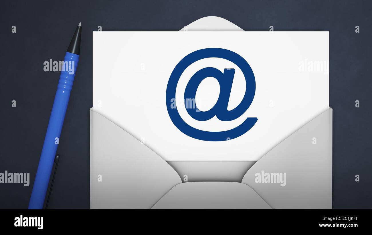 an envelope with an email sign Stock Photo - Alamy