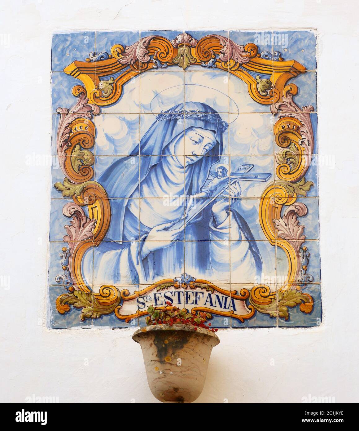 Portugal Typical old Portuguese "azulejos" - blue and white ceramic ...