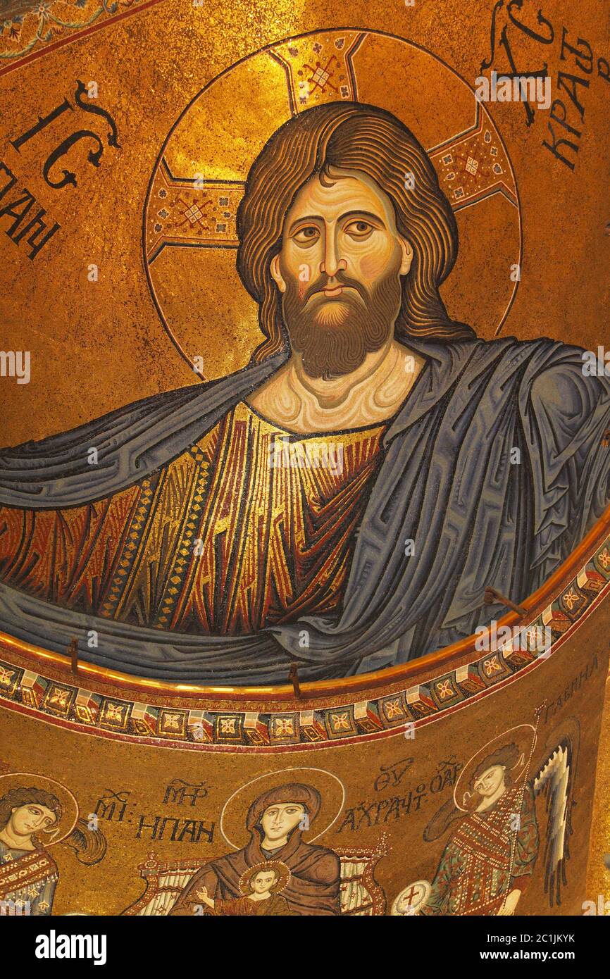 Italy Sicily Palermo Monreale Cathedral. Italian national monument ...