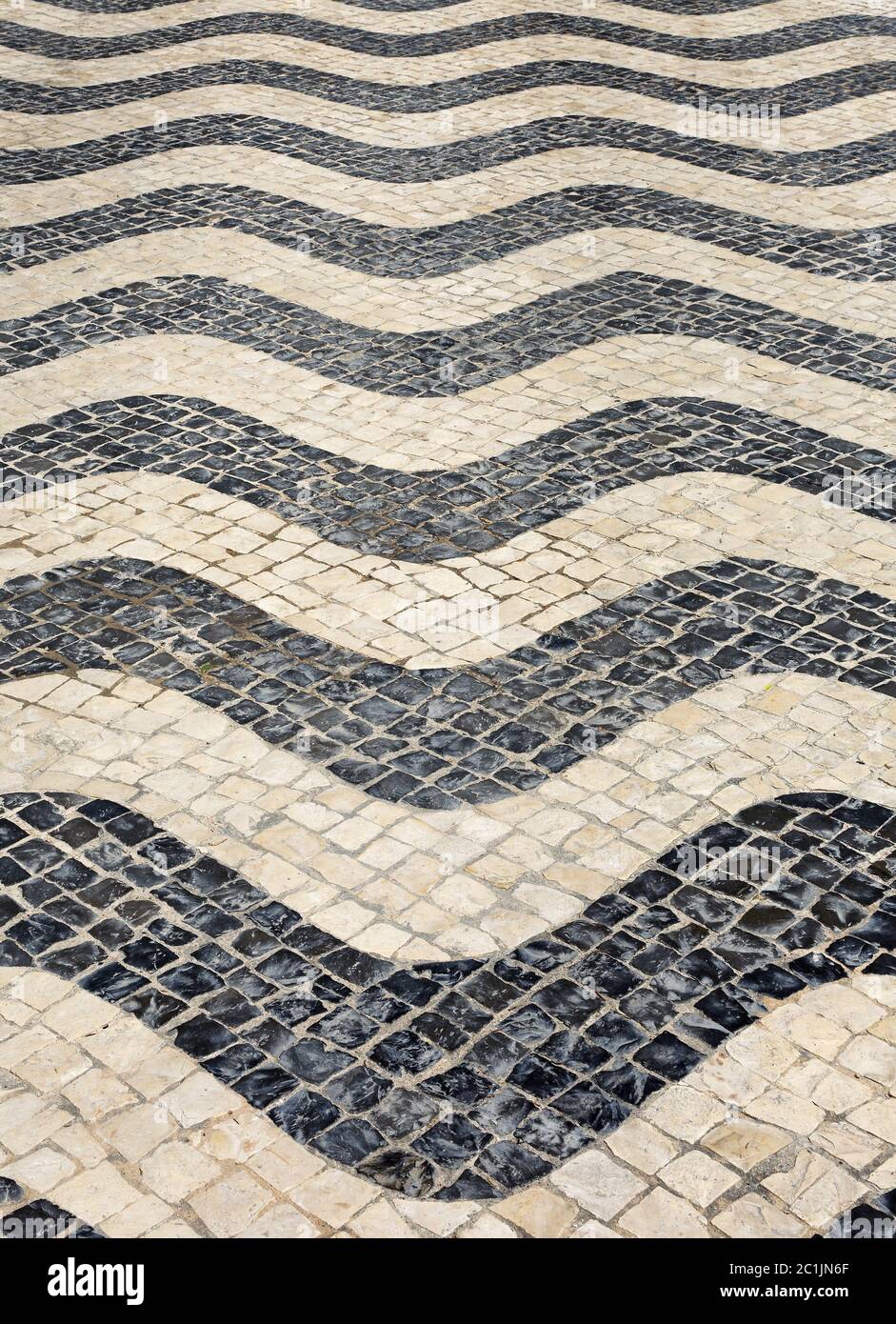 Tomar, Portugal Typical black and white Portuguese mosaic cobble stone ...