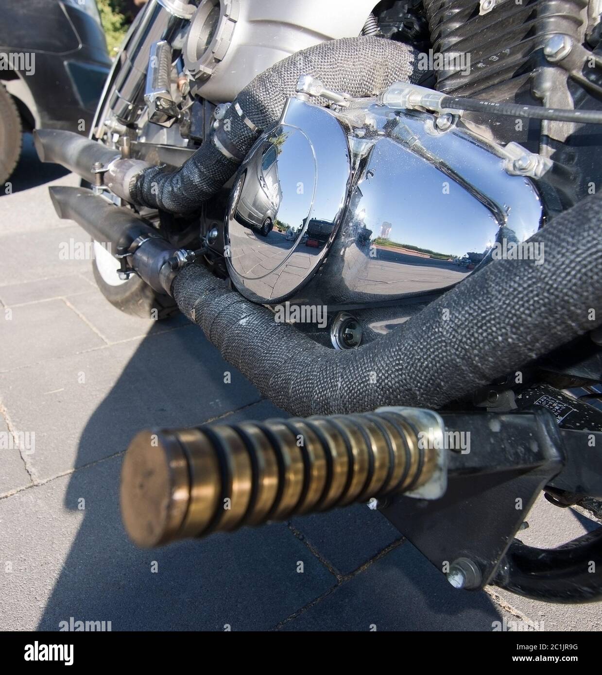 Home crafted motorcycle chrome Stock Photo - Alamy