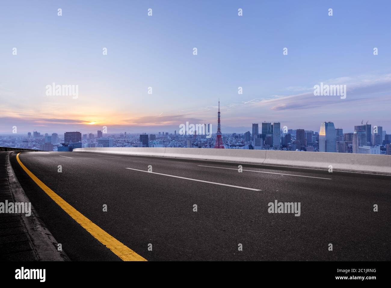 empty asphalt road with city skyline in japan Stock Photo - Alamy