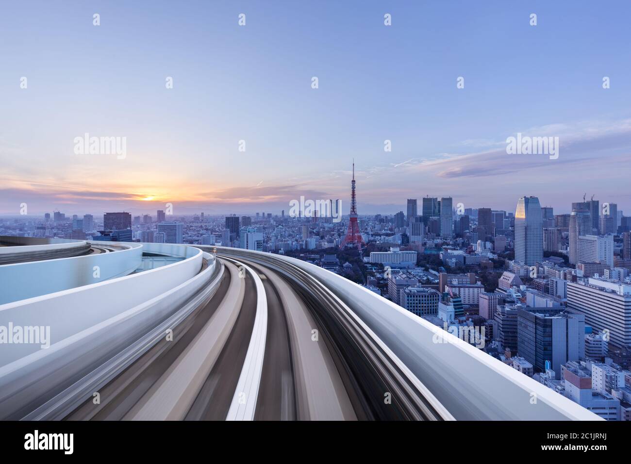 metro with modern city at night Stock Photo - Alamy