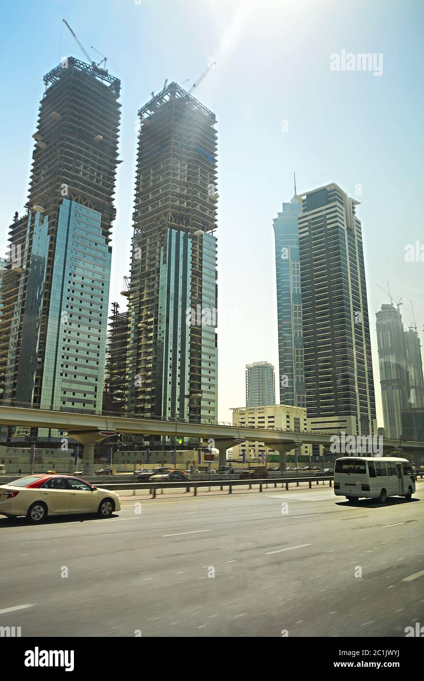 Dubai, UAE. Traffic on a city street Stock Photo - Alamy