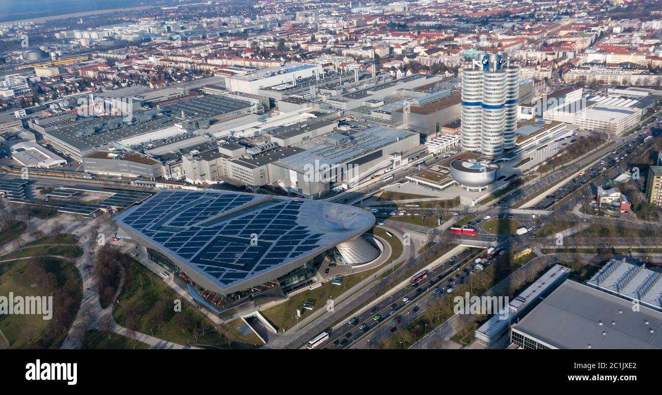 Munich, Germany - March 10, 2016: BMW four-cylinder tower Munich ...