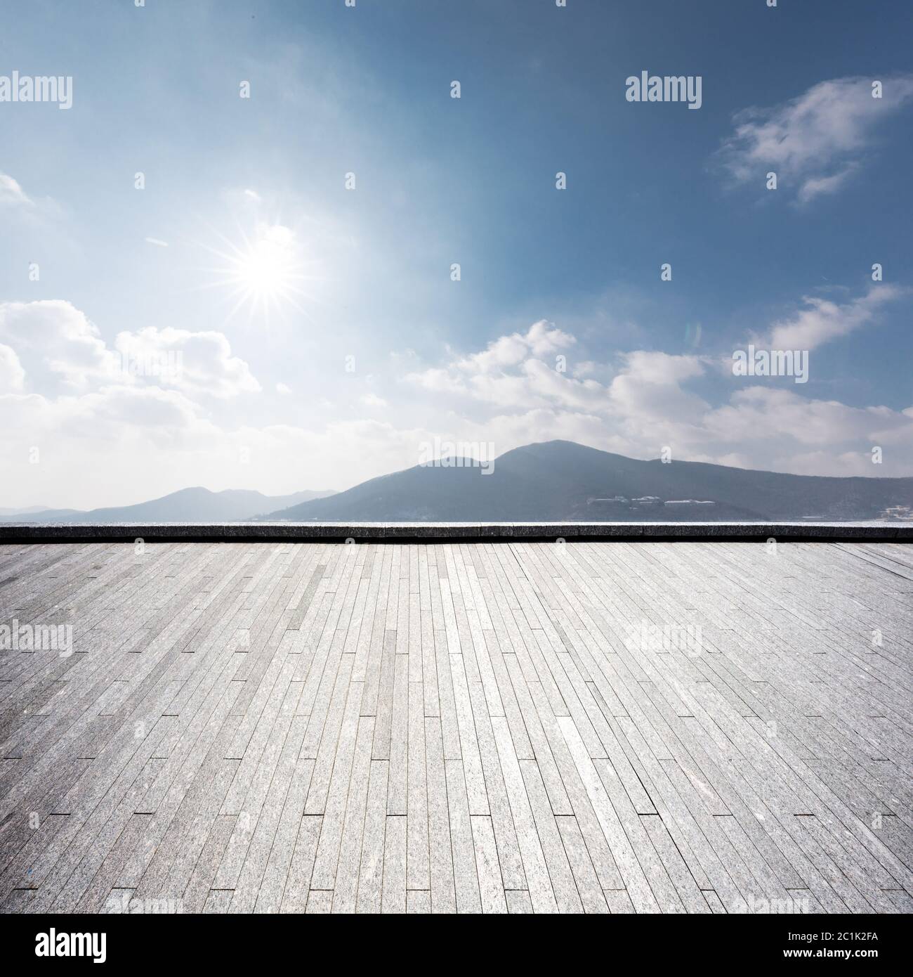 empty ground with blue sky Stock Photo - Alamy
