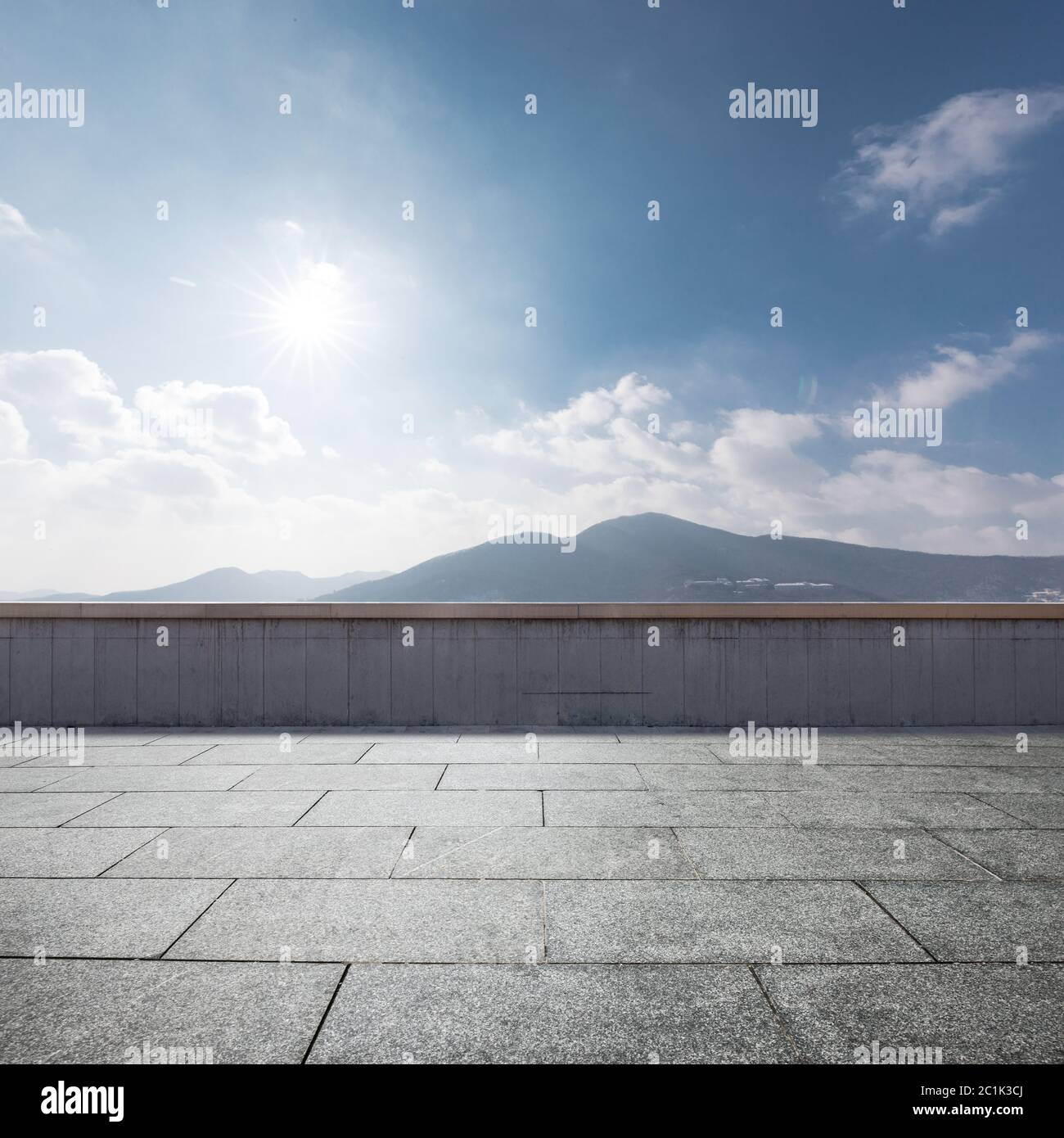 empty ground with blue sky Stock Photo - Alamy