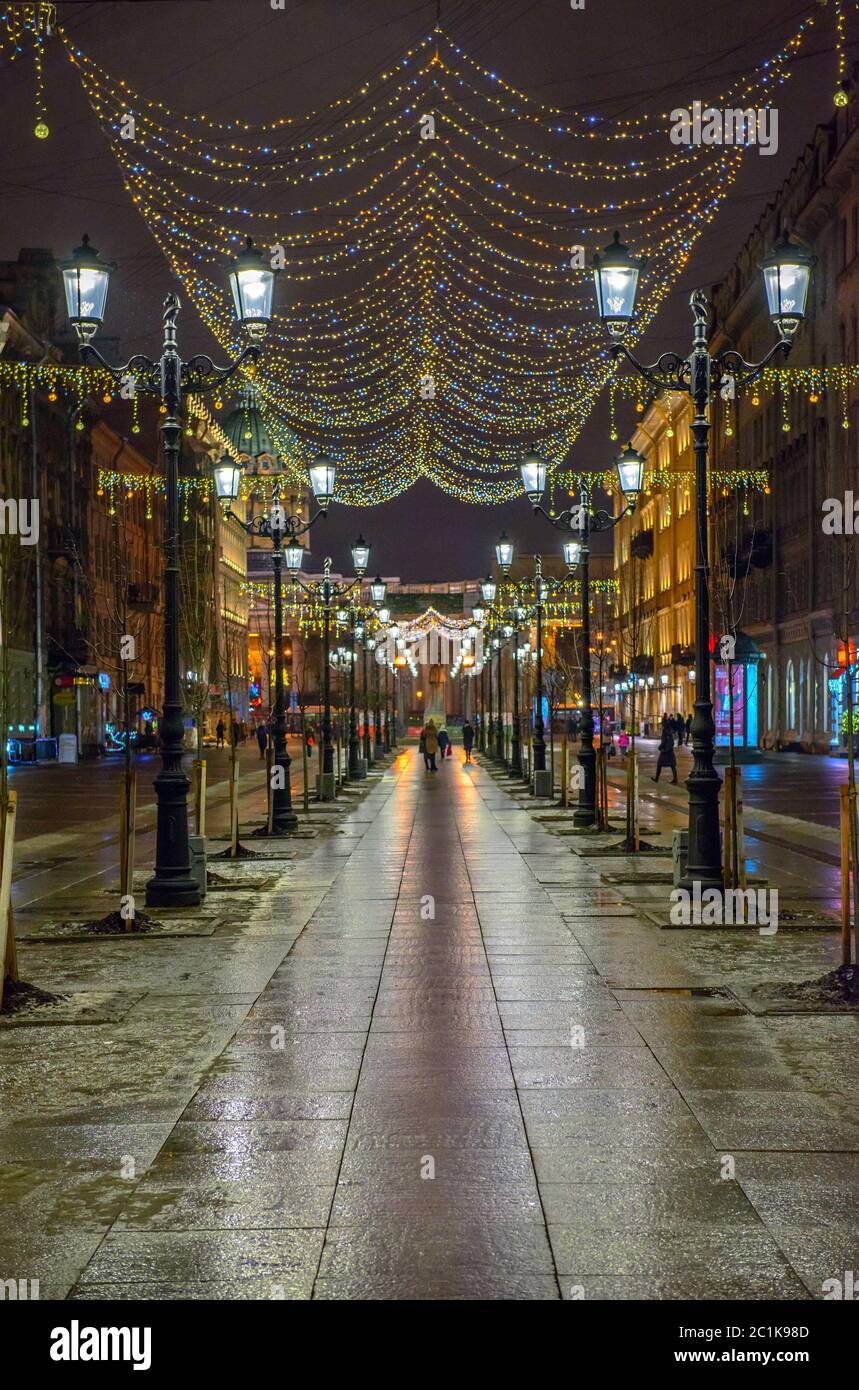 Christmas illumination on street Stock Photo - Alamy