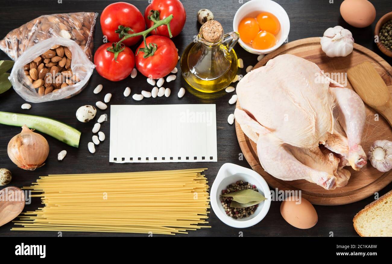 Raw chicken with the organic food ingredients Stock Photo - Alamy