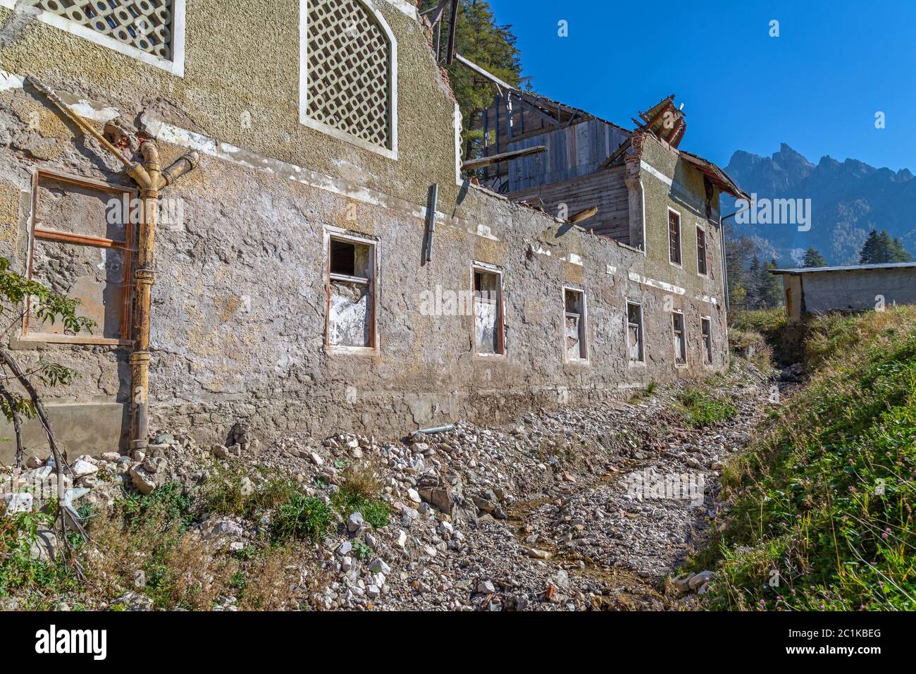 Lost place, ruin, dilapidated building in Prags, South Tyrol Stock ...