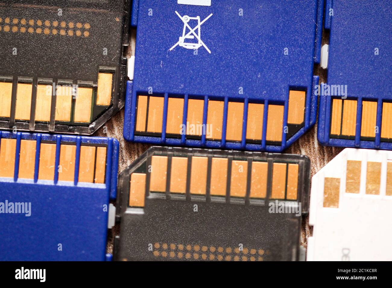 Details of SD cards, contacts Stock Photo - Alamy