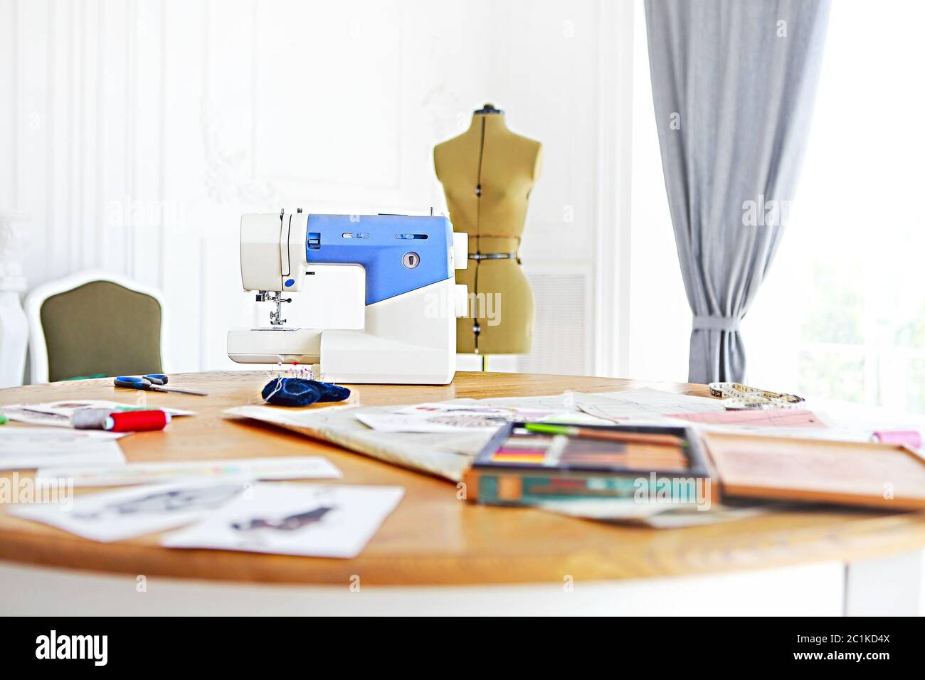 Sewing machine, dummy and other sewing equipment Stock Photo - Alamy