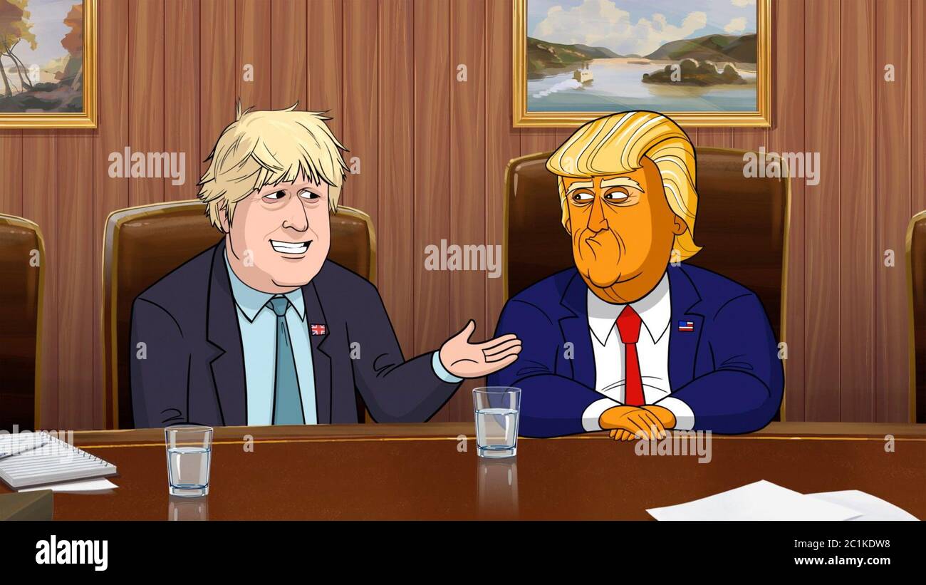OUR CARTOON PRESIDENT, from left: British Prime Minister Boris Johnson ...