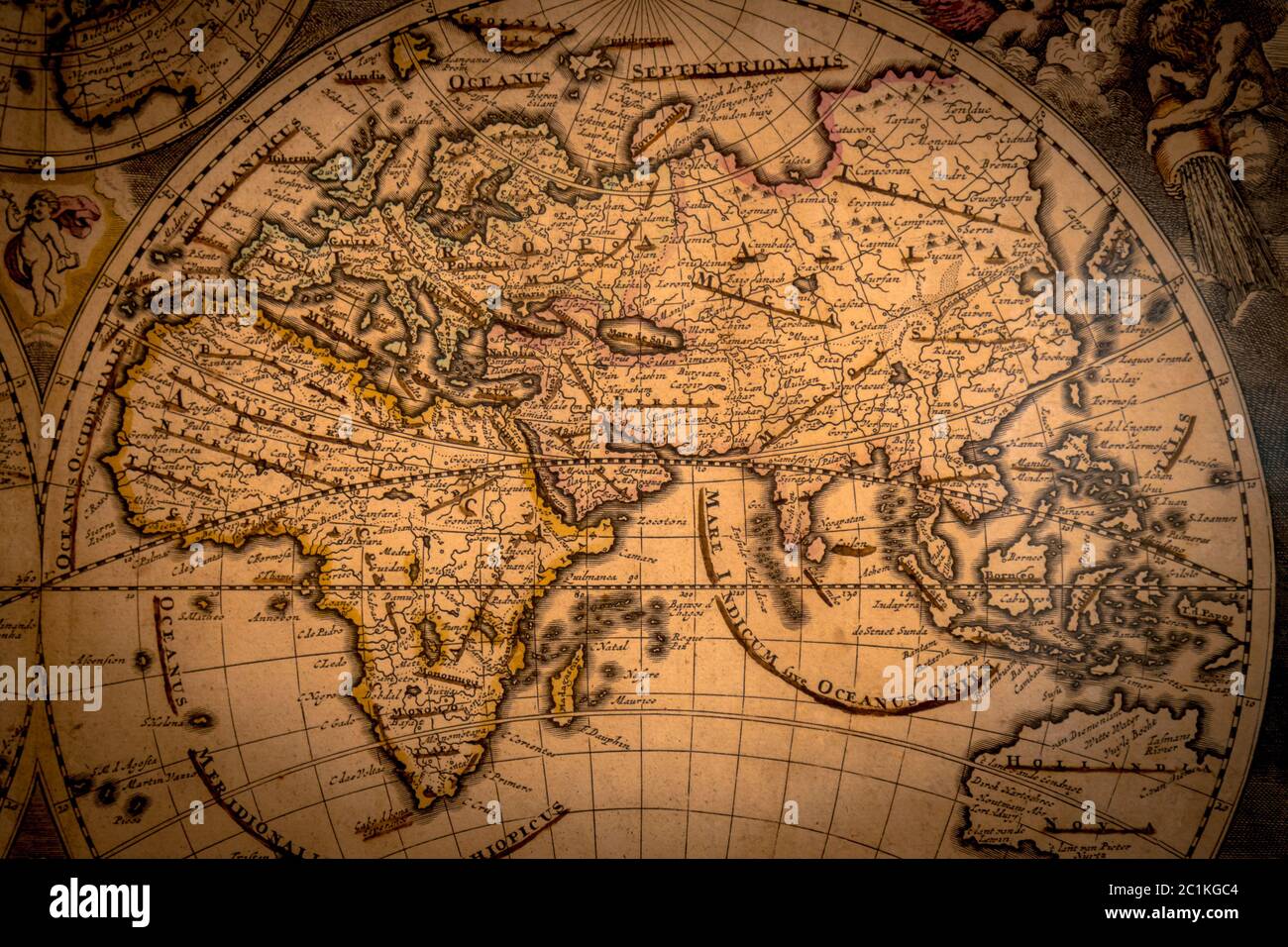 vintage map of the world 1733 Stock Photo - Alamy