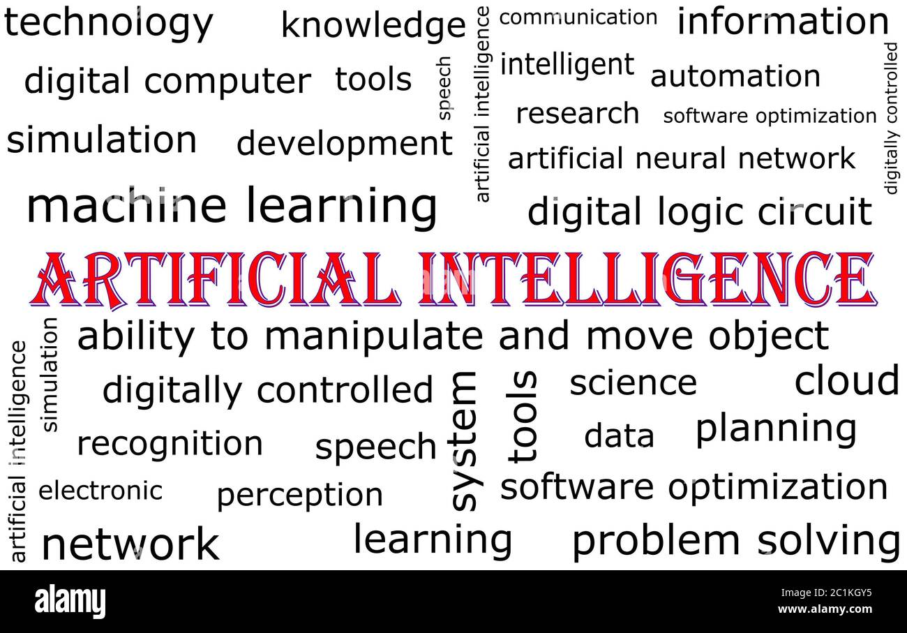 Artificial Intelligence Wordcloud â€“ illustration Stock Photo - Alamy