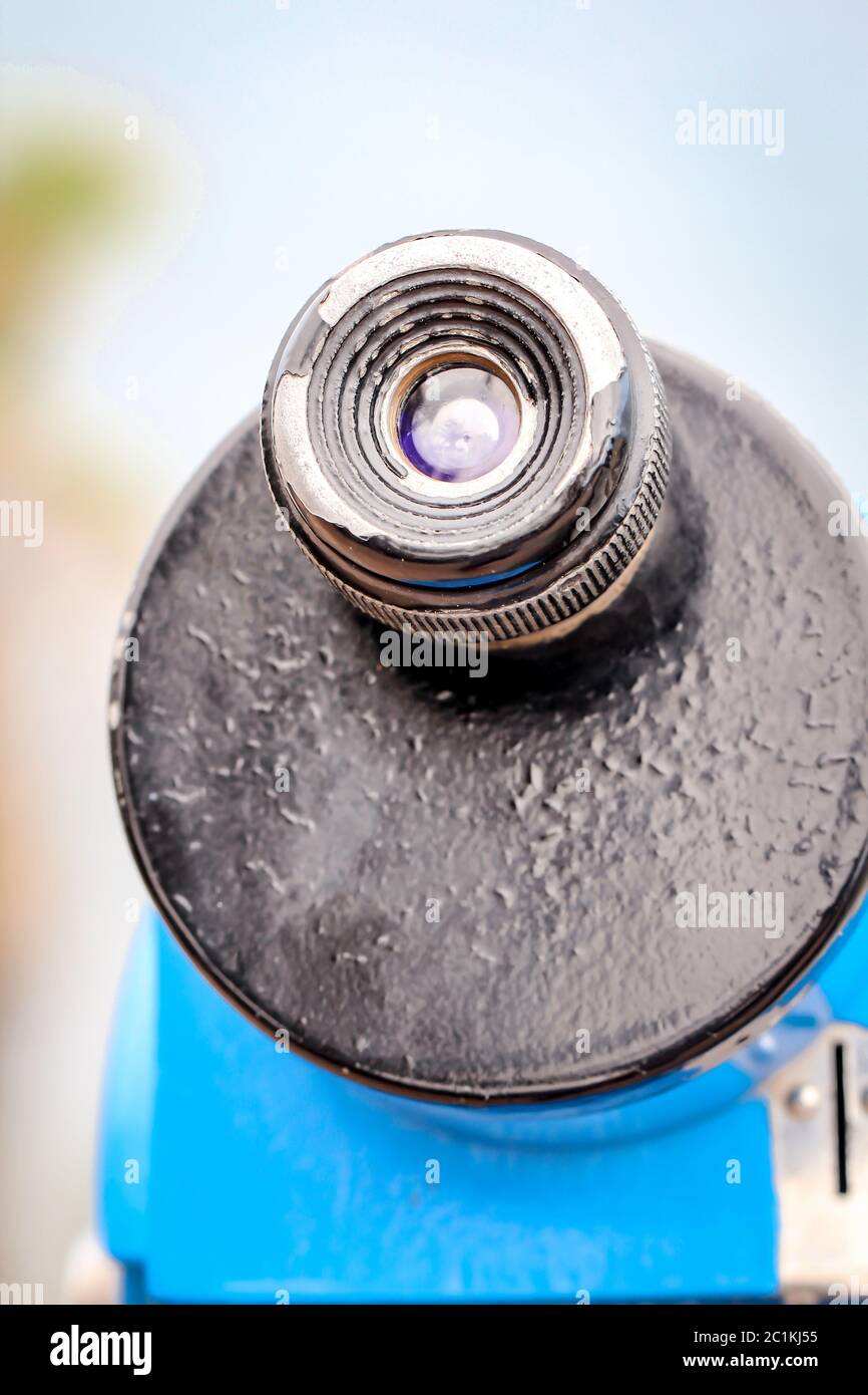 Telescope with a view of the beach Stock Photo - Alamy