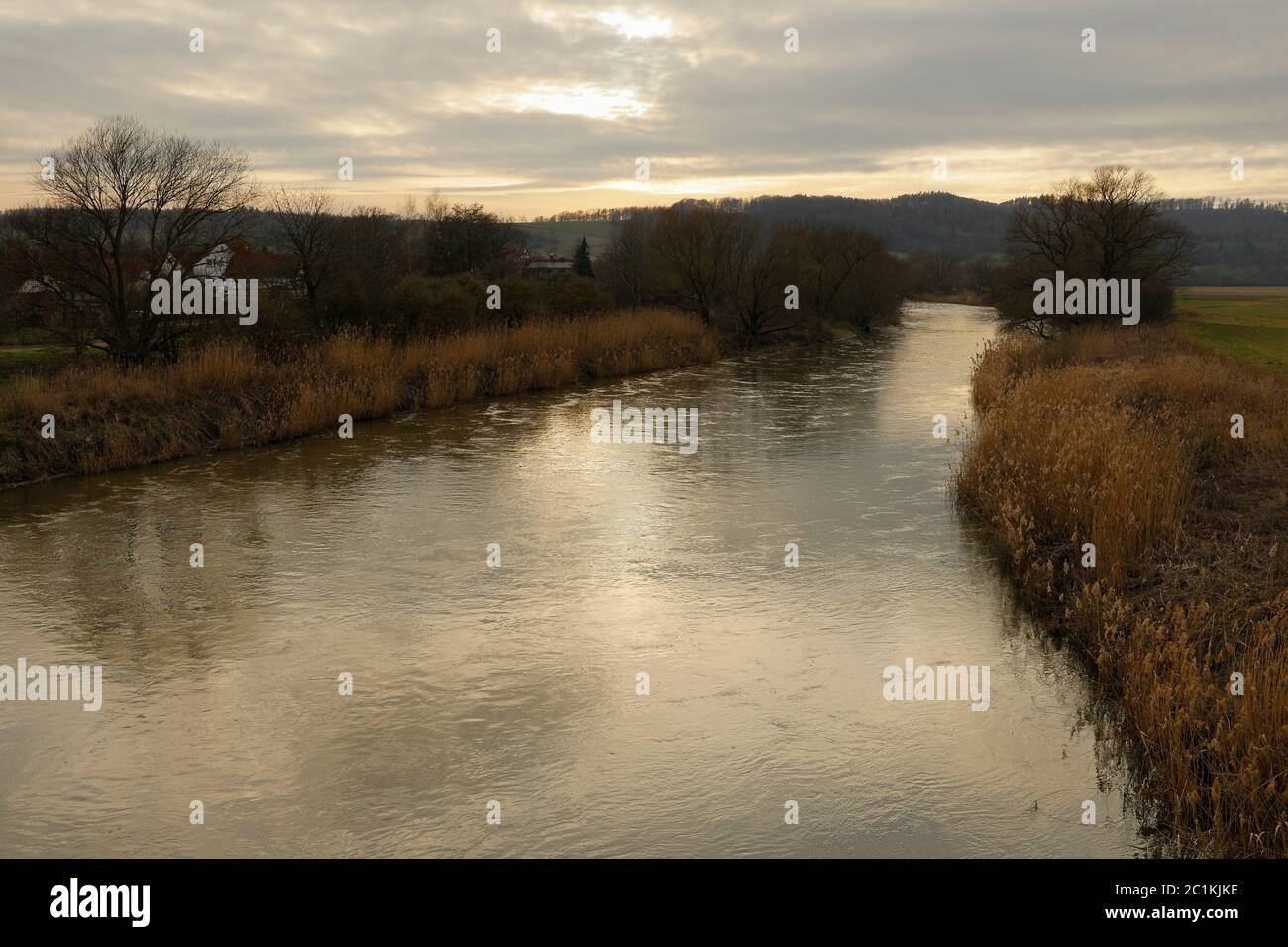 River landscape in the Werra valley in Germany Stock Photo - Alamy