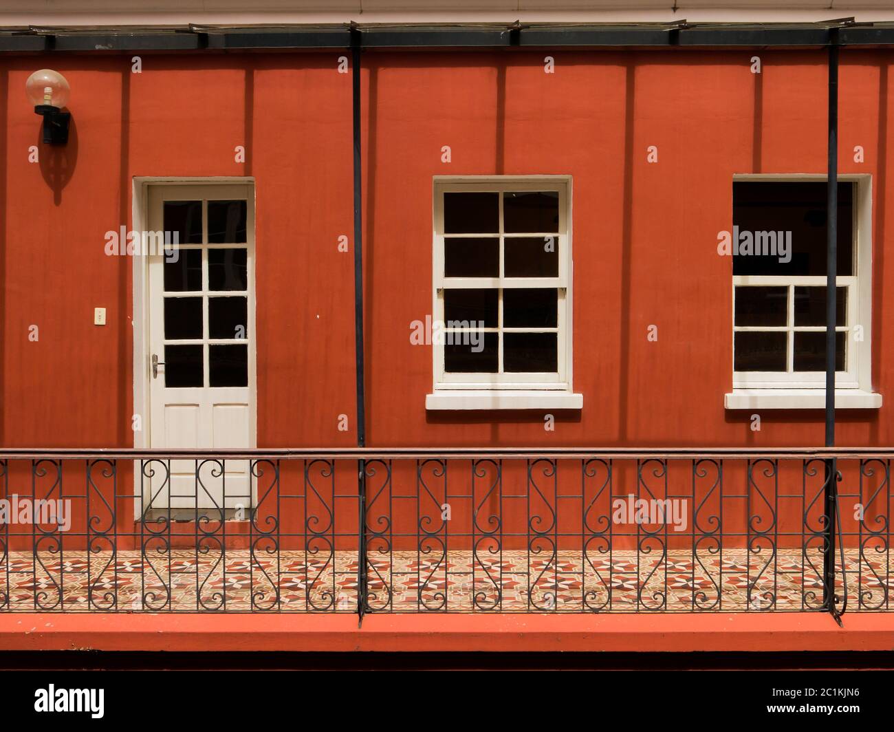Traditional old red wall house in Parana - Brazil Stock Photo - Alamy