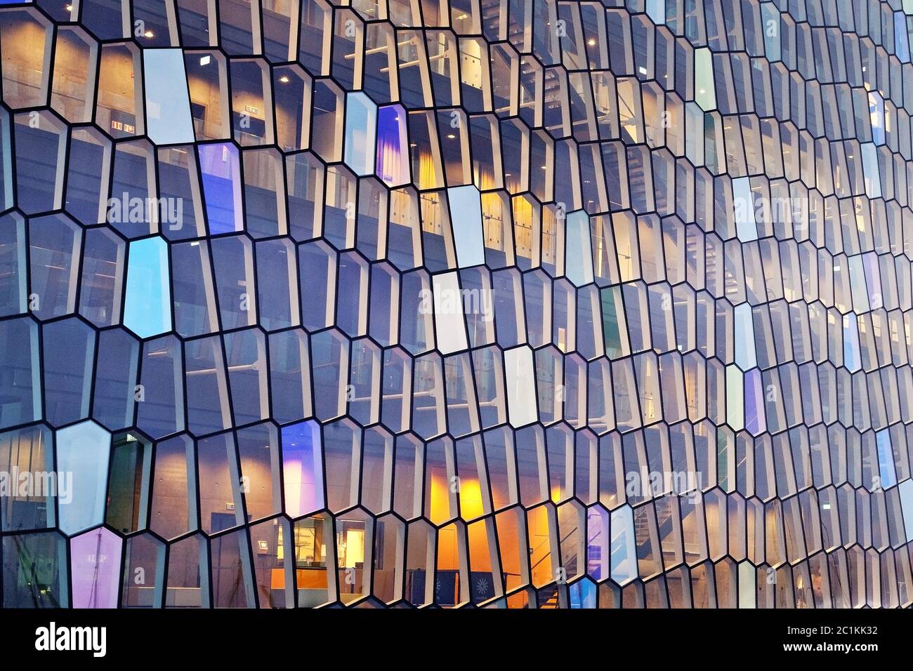 facade detail made of dichromatic glass by Olafur Eliasson, concert ...