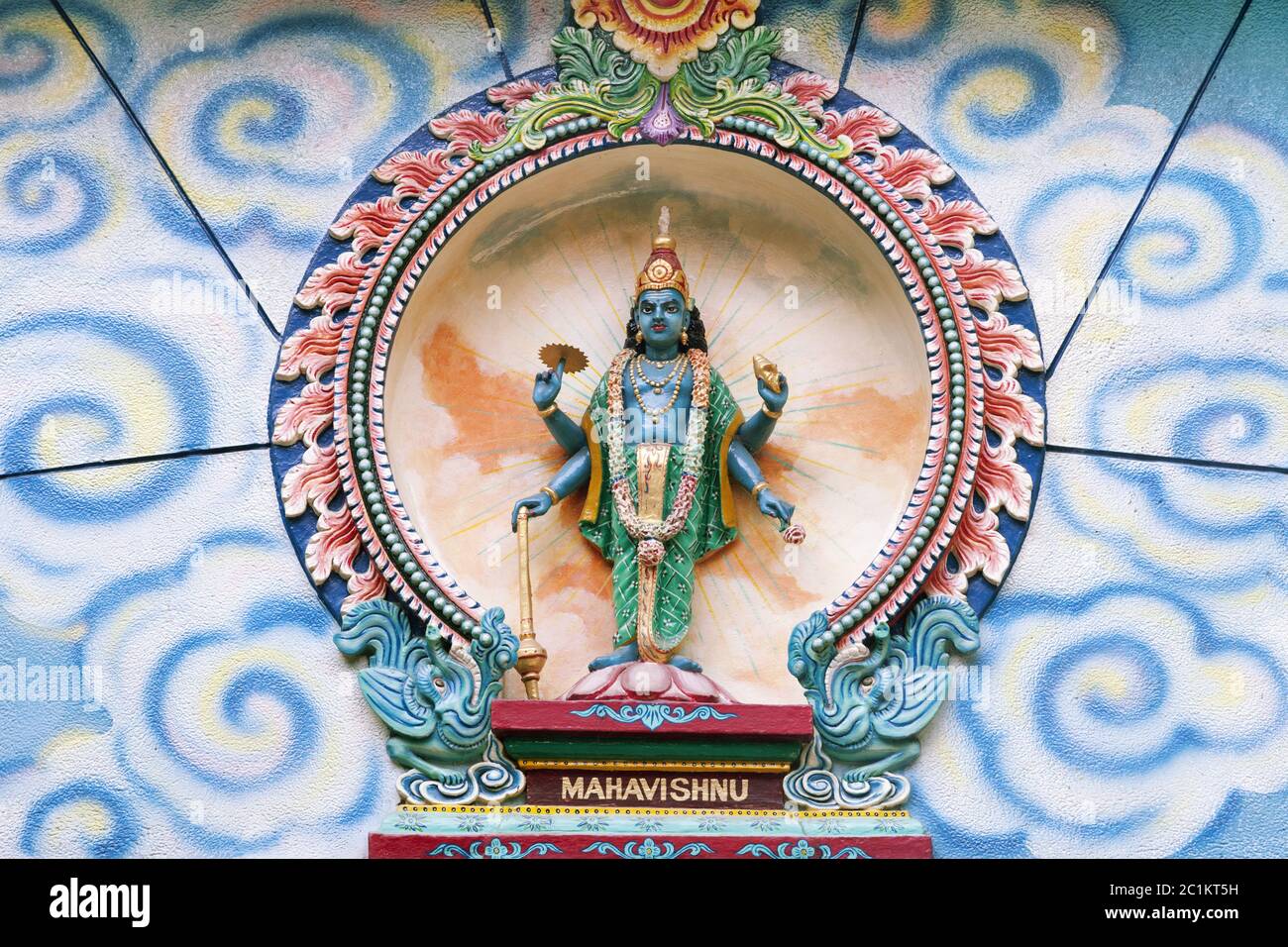 Statue of Mahavishnu in Hinduist temple Stock Photo - Alamy