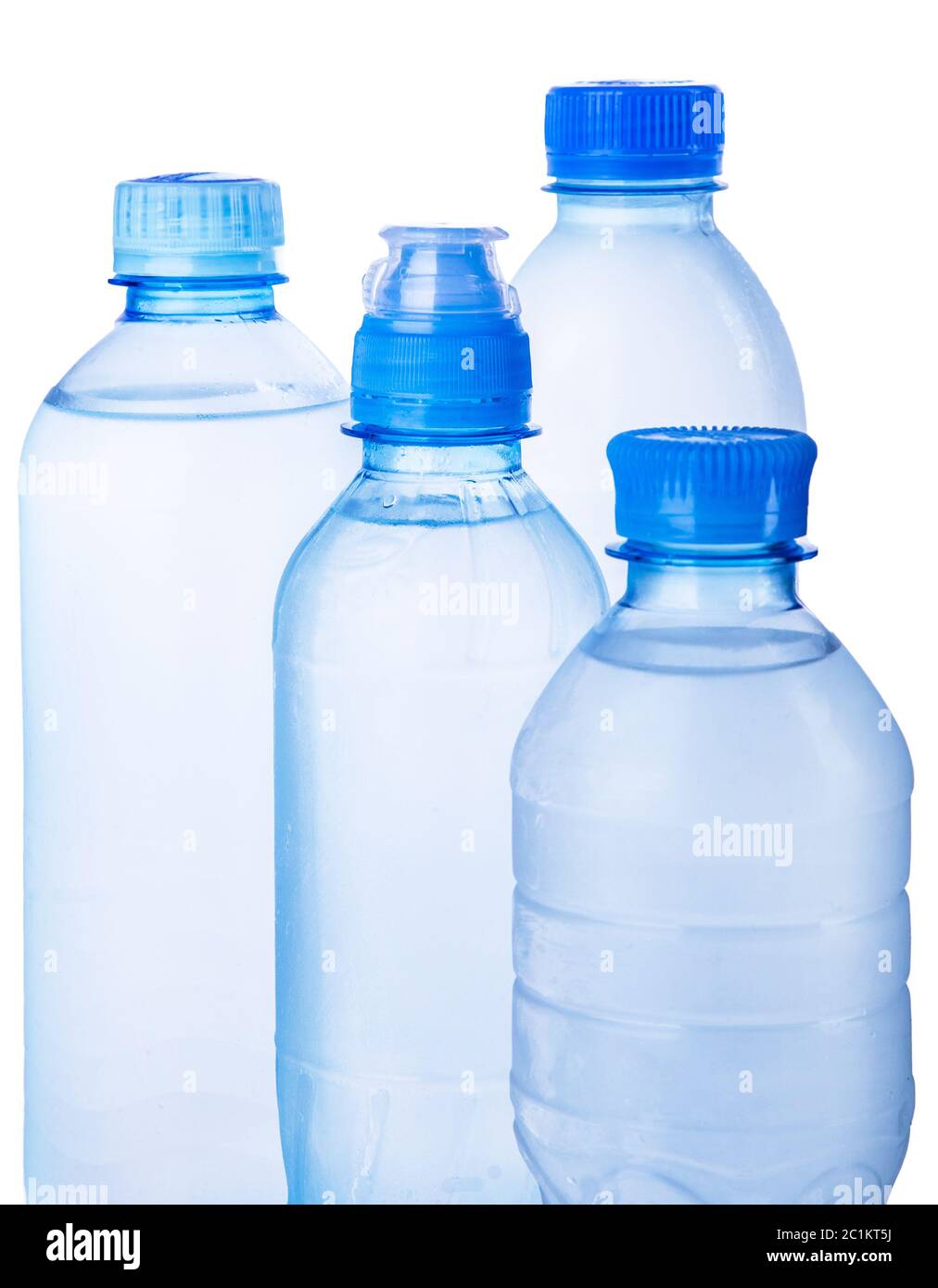 Plastic bottle of still healthy water isolated on white background ...