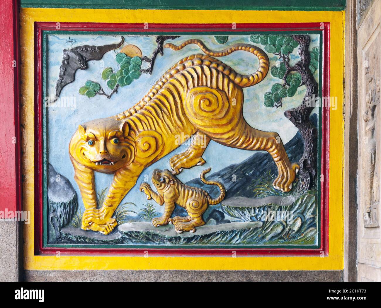 Tiger decoration of a temple in Vietnam Stock Photo - Alamy