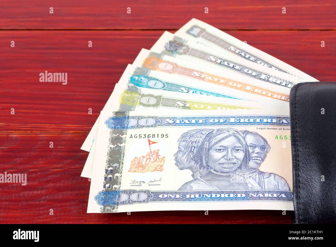 Eritrean Nakfa in the black wallet Stock Photo - Alamy